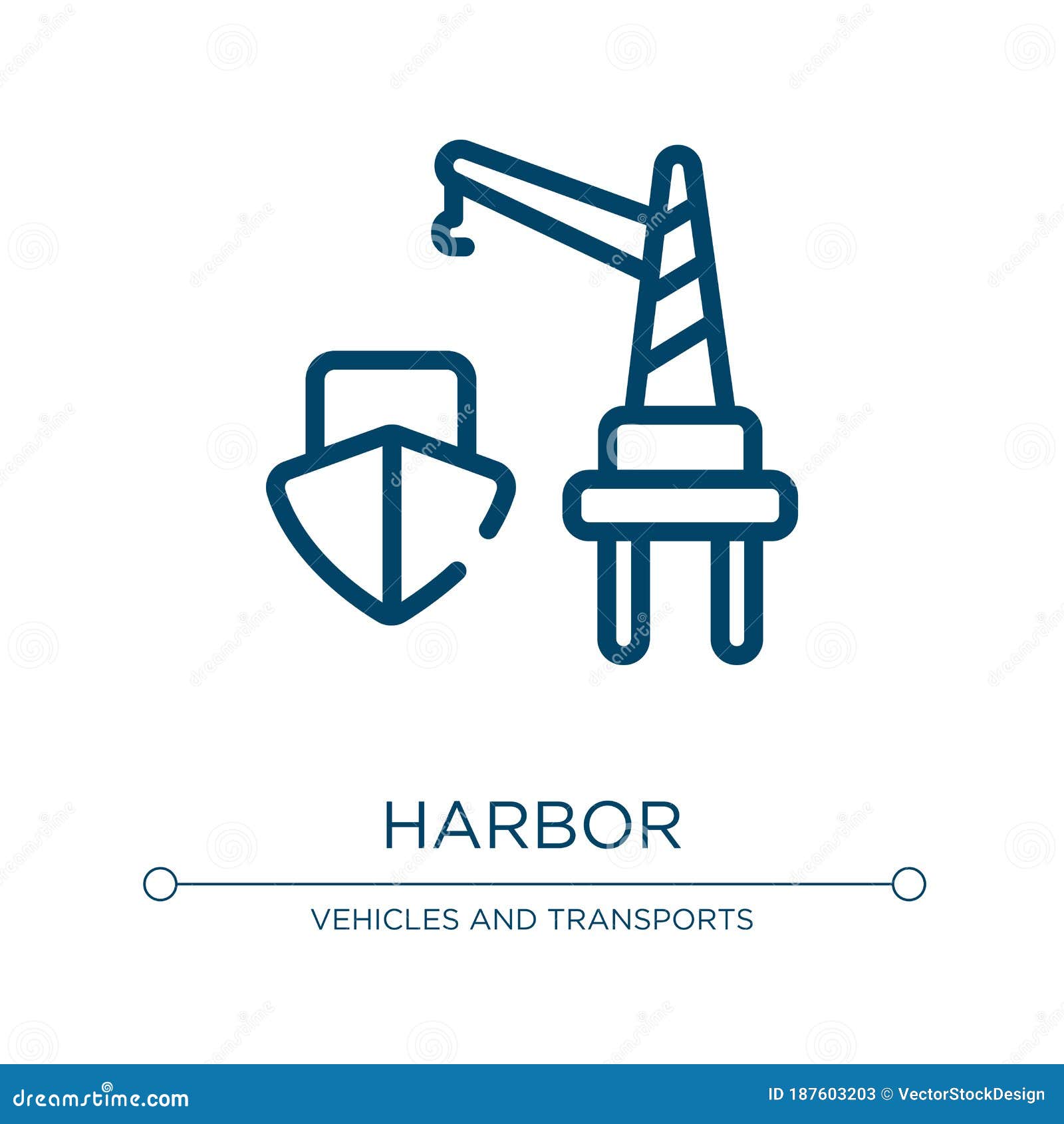 Harbor Icon. Linear Vector Illustration from Transportation Collection ...
