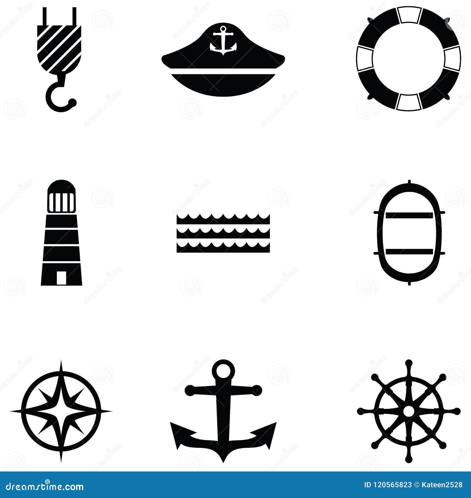 Harbor icon set stock vector. Illustration of radar - 120565823