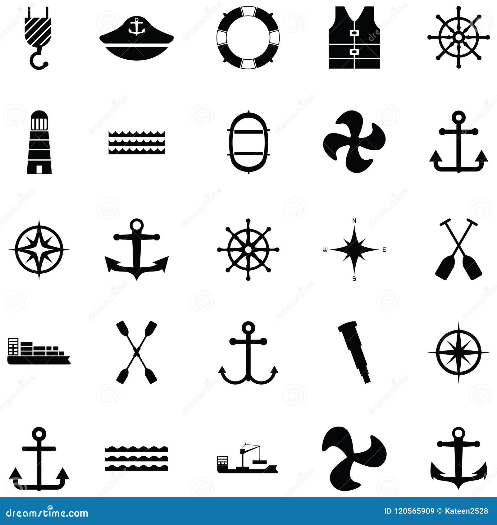 Harbor icon set stock vector. Illustration of sonar - 120565909