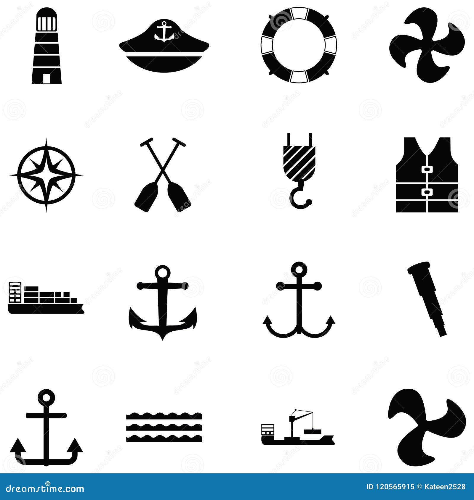 Harbor icon set stock vector. Illustration of isolated - 120565915