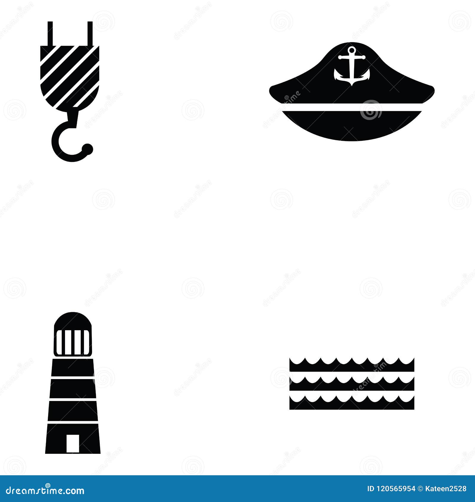 Harbor icon set stock vector. Illustration of white - 120565954