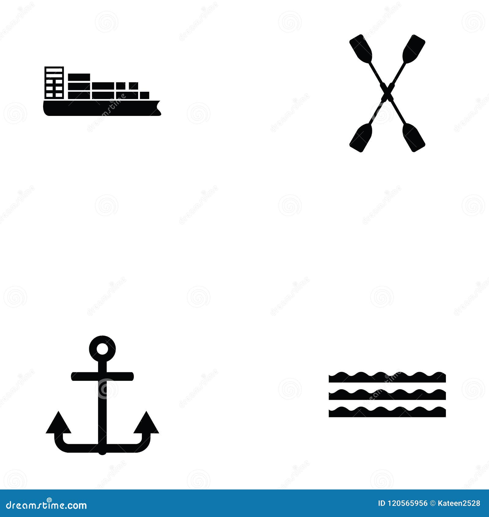 Harbor icon set stock vector. Illustration of isolated - 120565956
