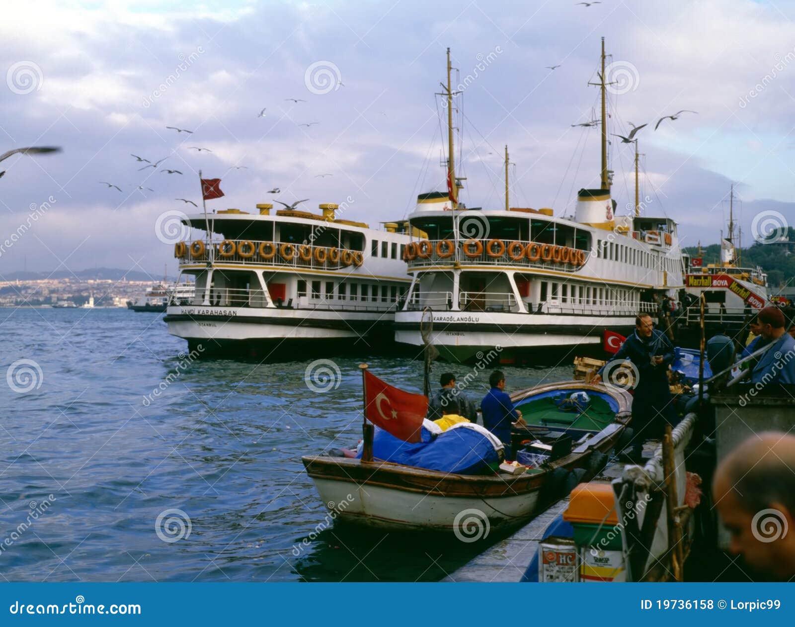 Harbor, Istanbul, Turkey editorial stock photo. Image of fish - 19736158