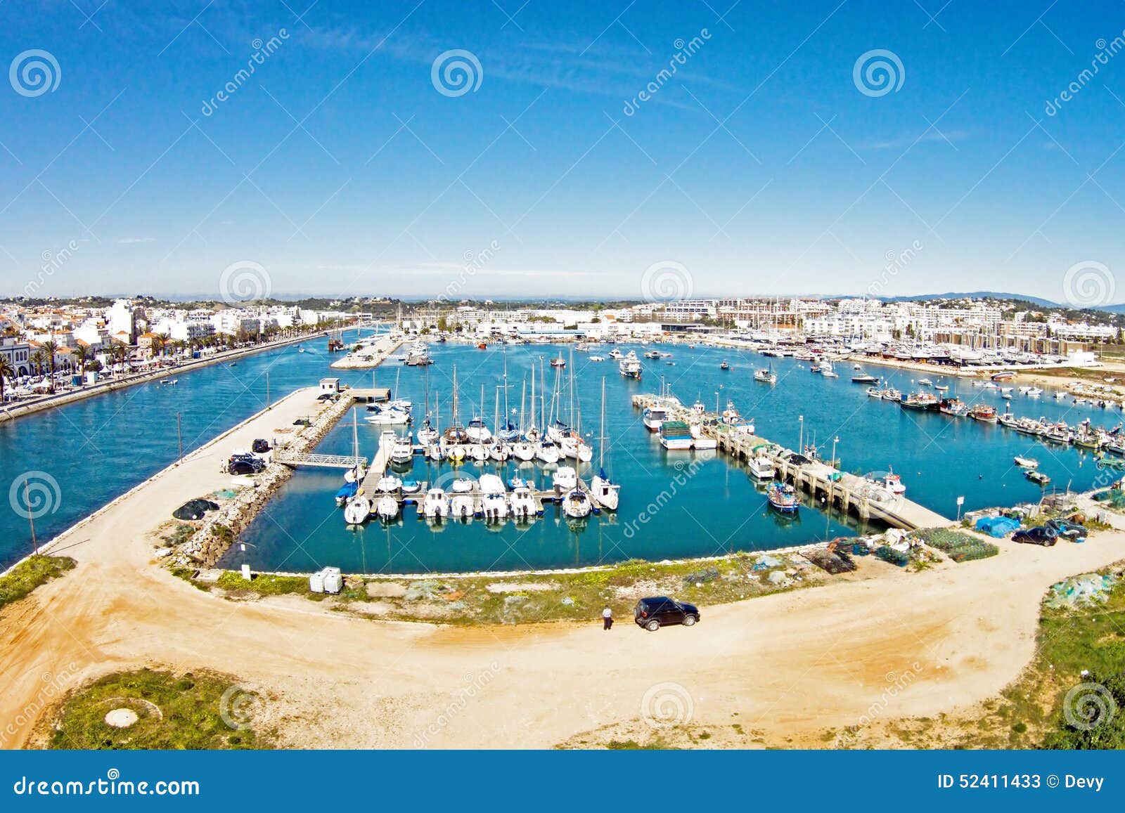 The Harbor from Lagos in Portugal Stock Image - Image of harbor, drone ...