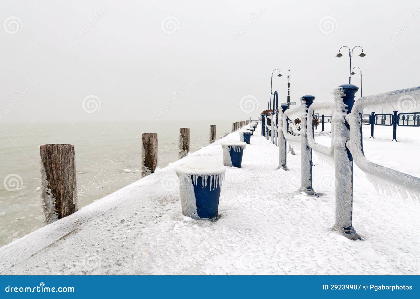 Harbor at Lake Balaton in Winter Time,Hungary Stock Image - Image of ...