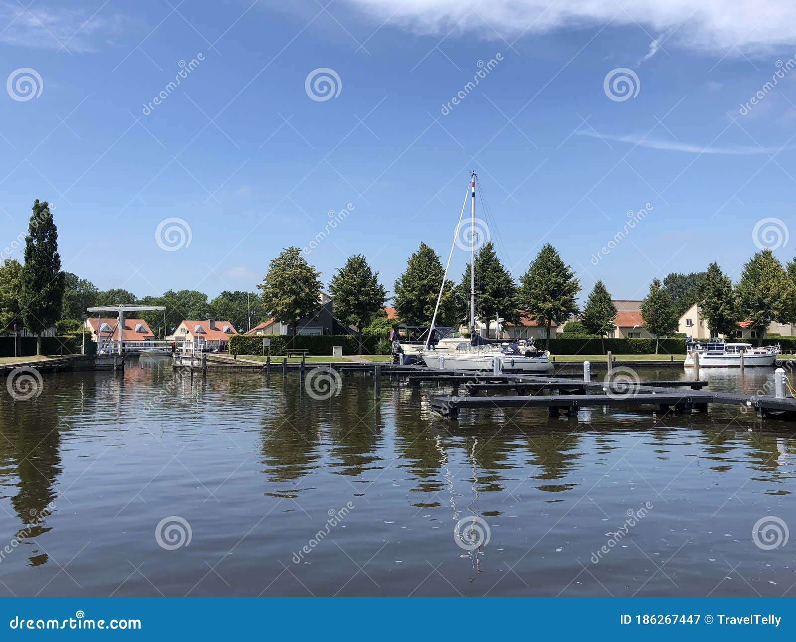 Harbor in Langweer editorial photography. Image of holiday - 186267447
