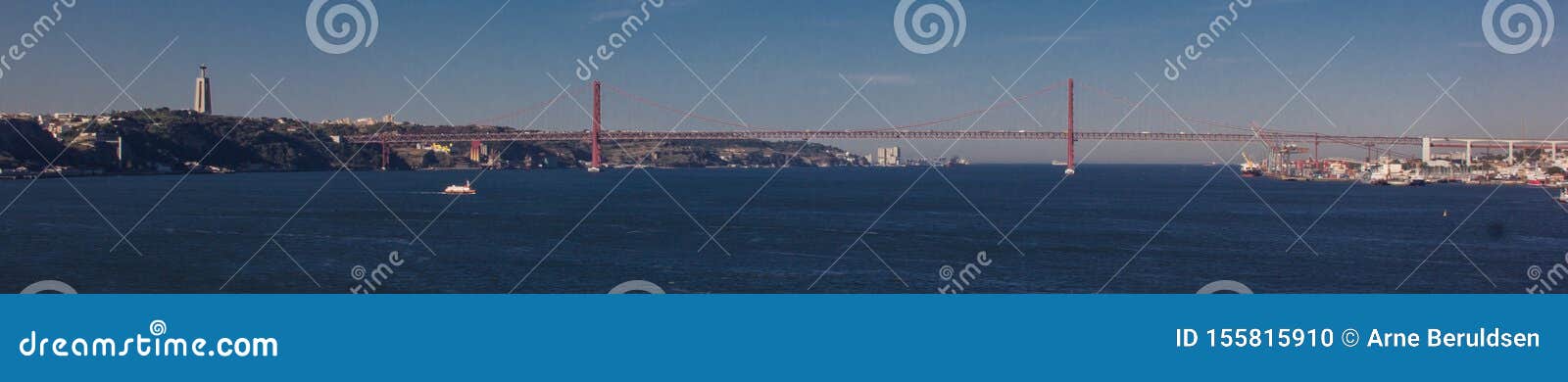 The Harbor of Lisbon, Portugal Stock Photo - Image of spanning, summer ...