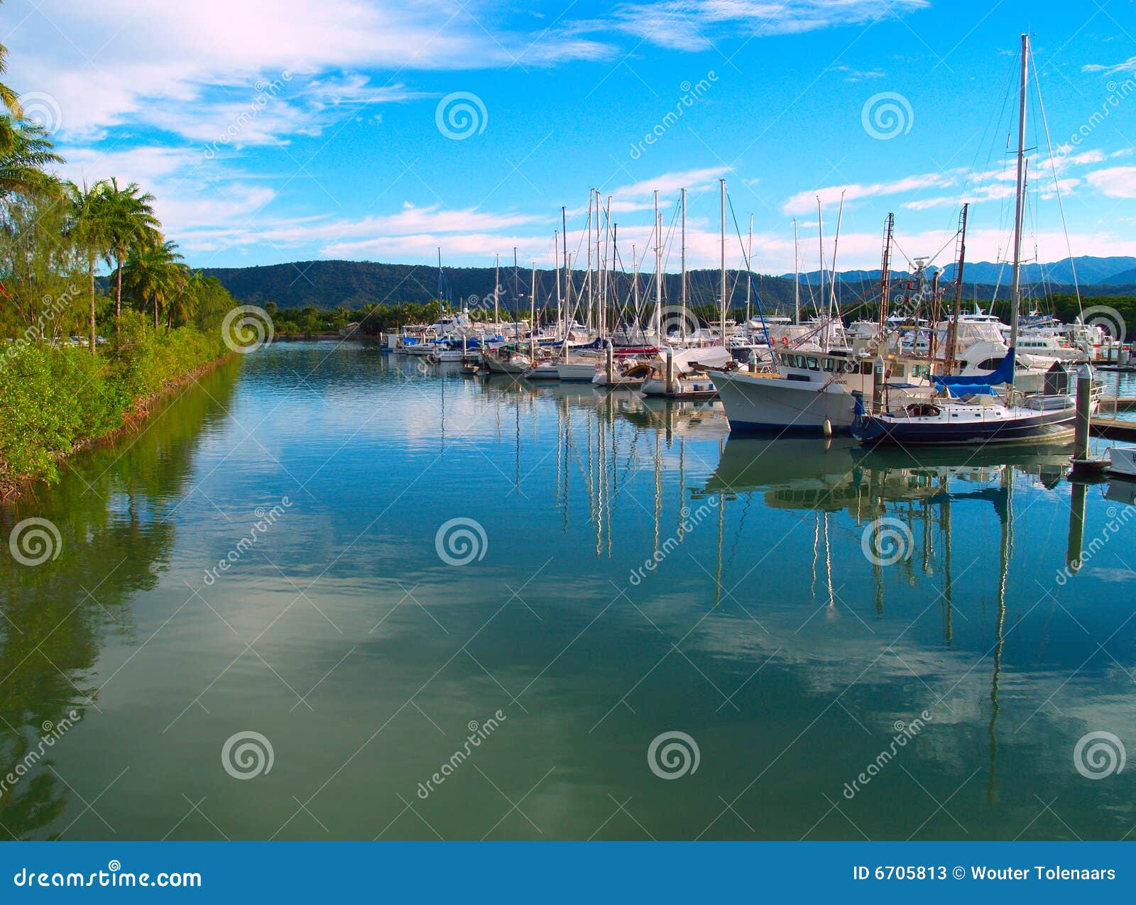 Harbor of Port Douglas stock image. Image of sailboat - 6705813