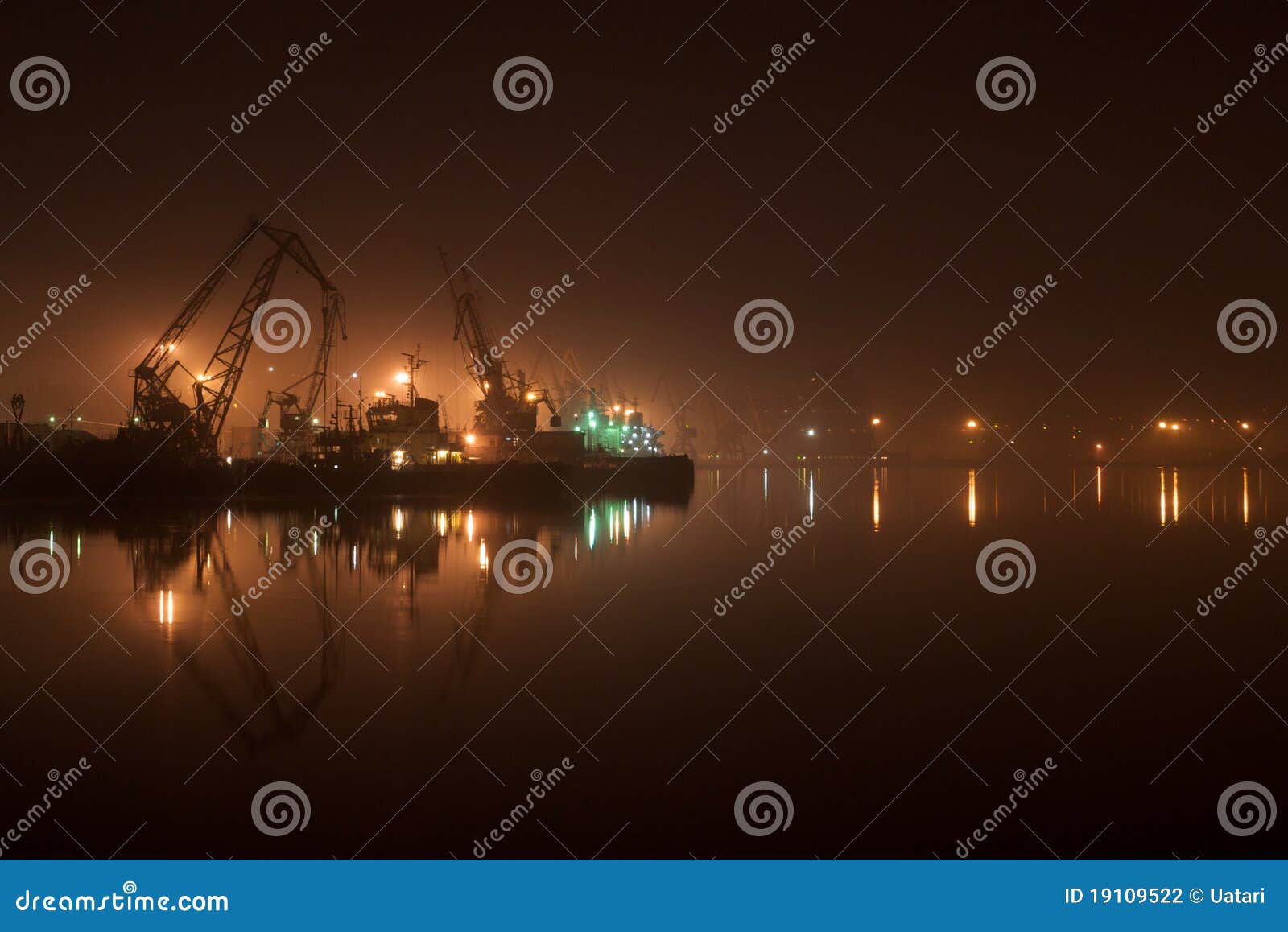 Harbor or port at night stock photo. Image of harbour - 19109522