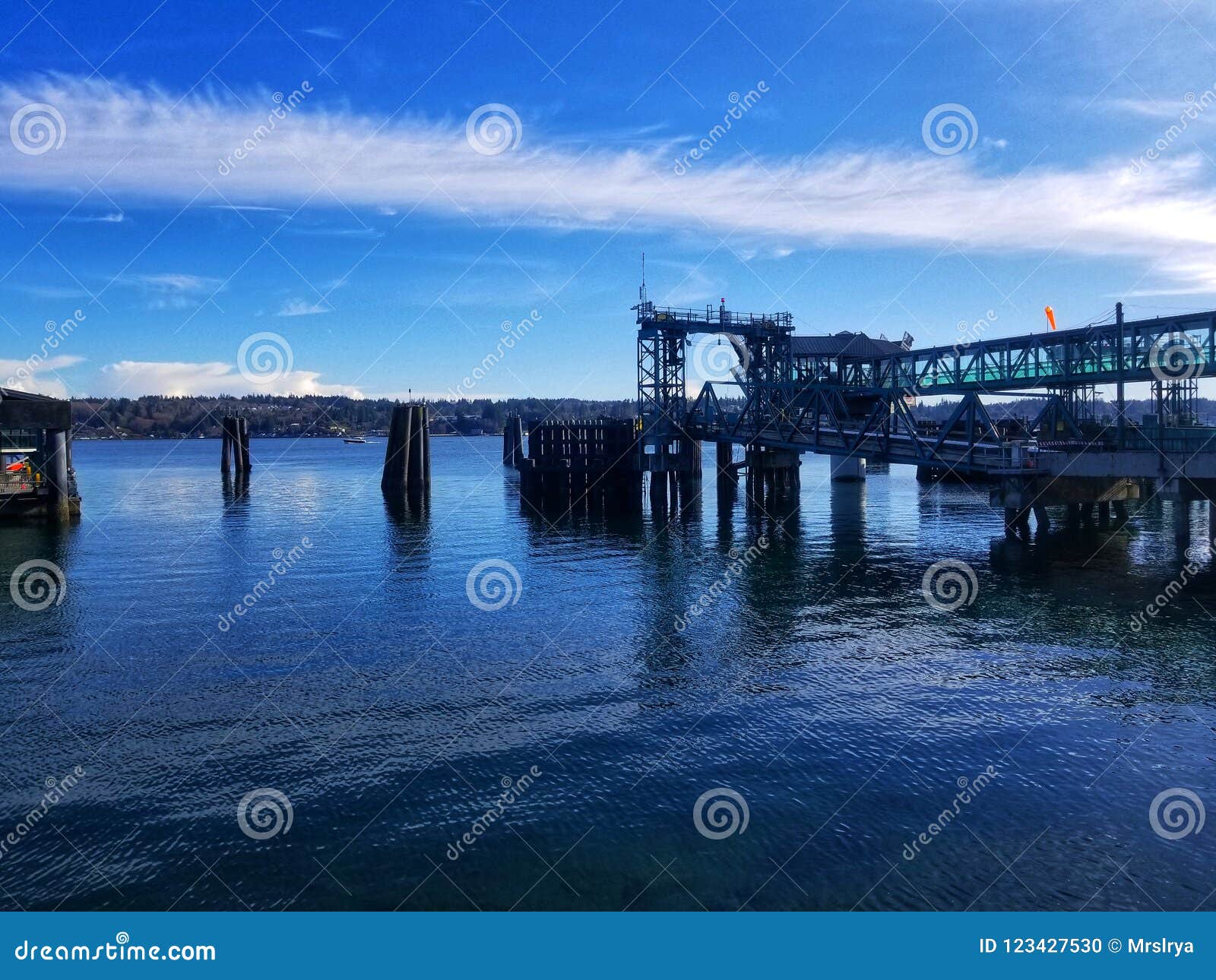 Puget Sound Ferry Harbor in Bremerton, Washington Stock Photo - Image ...