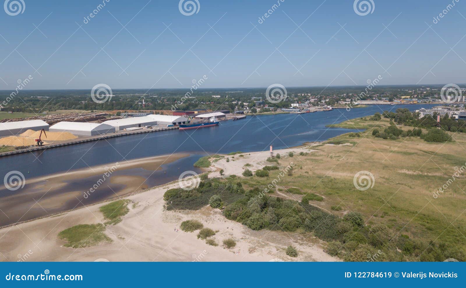 Harbor Roja Latvia Aerial View of Countryside Drone Top View Stock ... Harbor Roja Latvia Aerial View of Countryside Drone Top View Stock ...