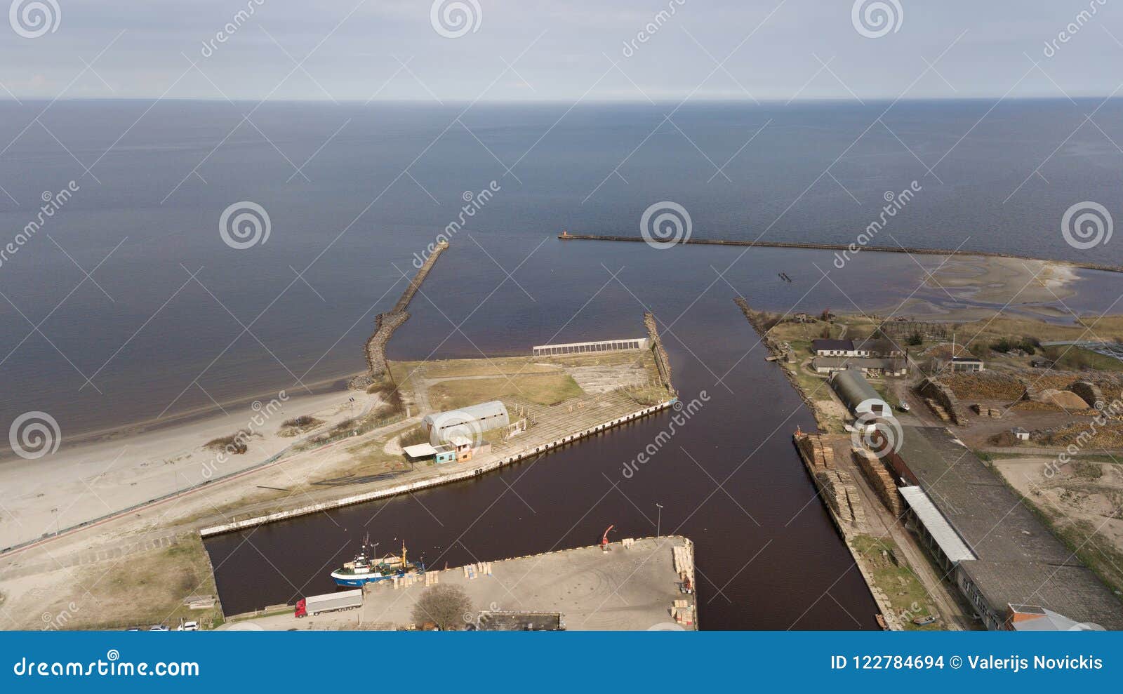 Harbor Roja Latvia Aerial View of Countryside Drone Top View Stock ... Harbor Roja Latvia Aerial View of Countryside Drone Top View Stock ...