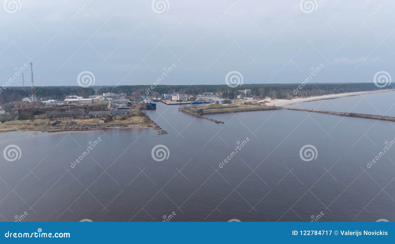 Harbor Roja Latvia Aerial View of Countryside Drone Top View Stock ... Harbor Roja Latvia Aerial View of Countryside Drone Top View Stock ...
