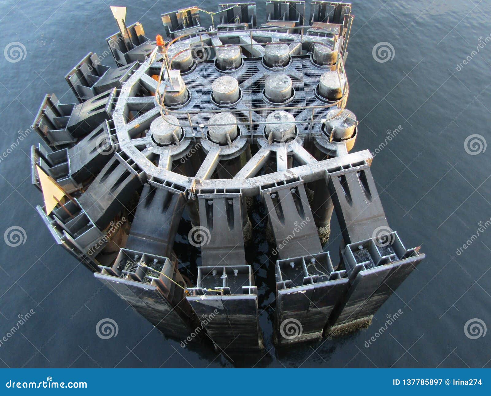 Jetty Fender System To Protect The Jetty From Ship Damage Stock ...