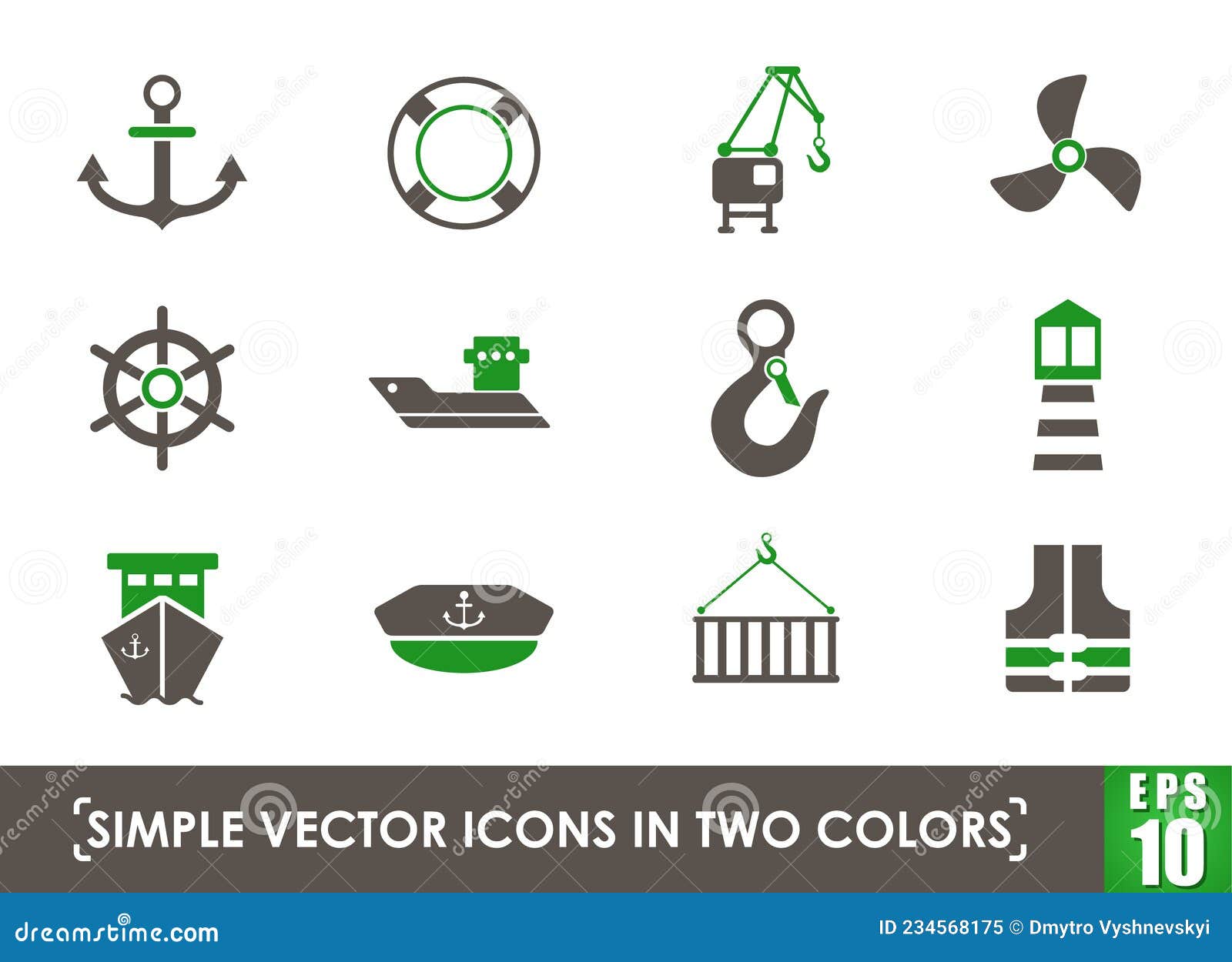 Harbor simple vector icons stock vector. Illustration of river - 234568175