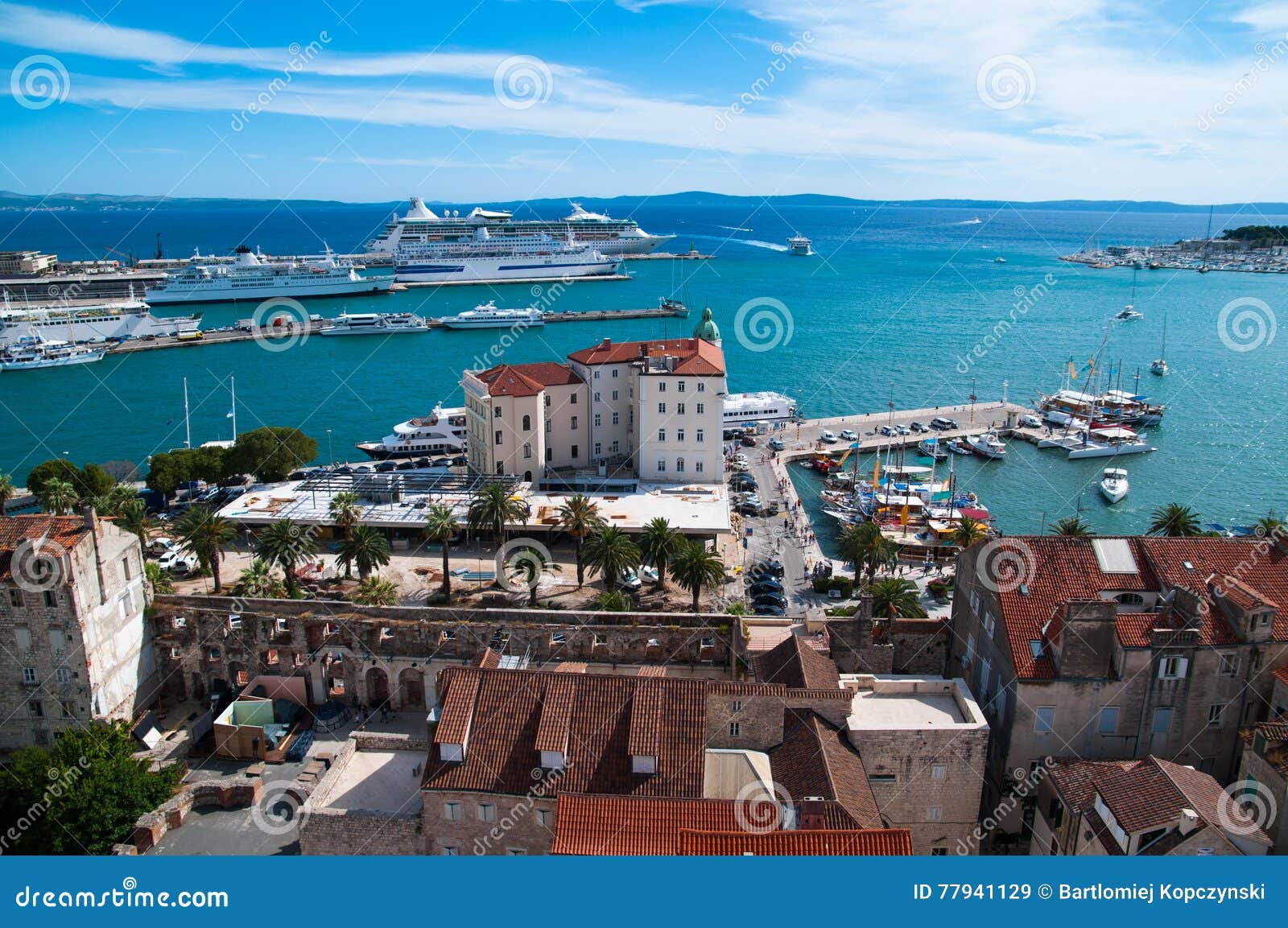 Harbor, Split Croatia stock image. Image of diocletian - 77941129