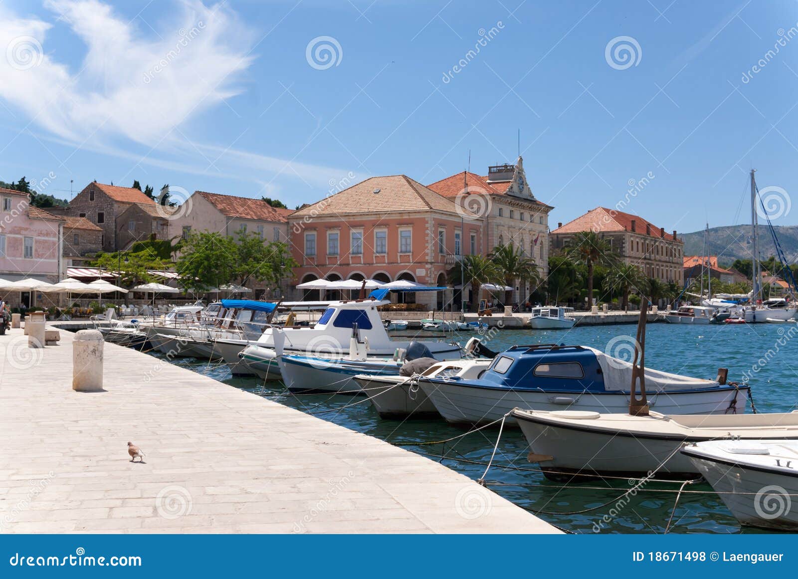The harbor of stari grad stock photo. Image of moored - 18671498