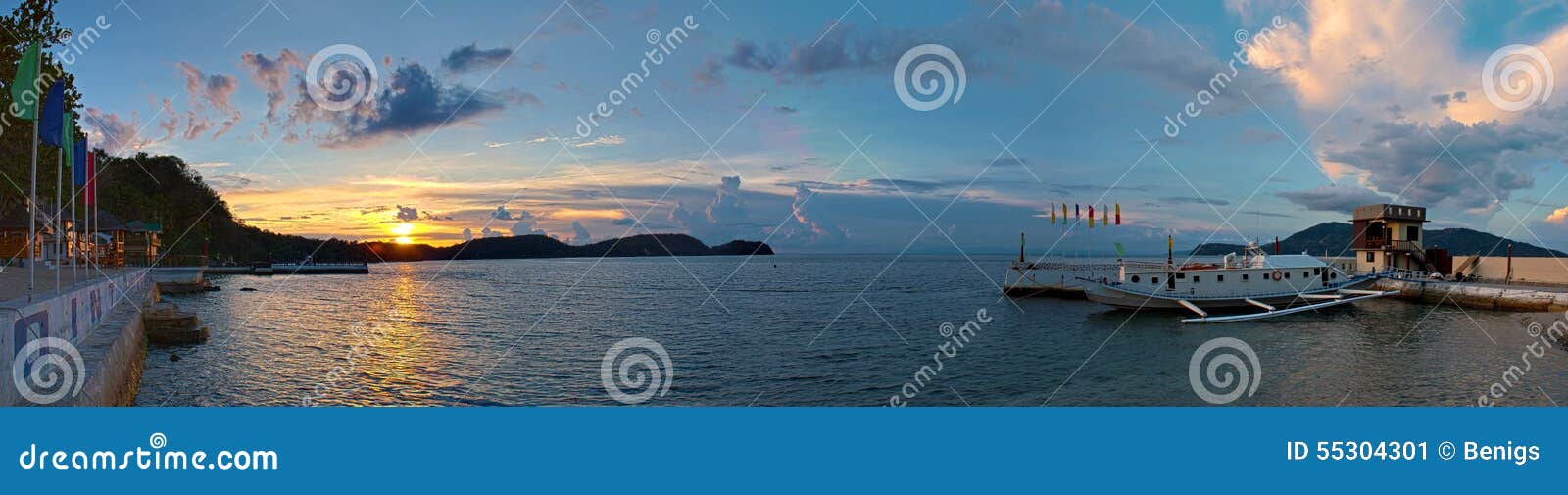 Harbor sunset stock image. Image of tour, beach, islands - 55304301