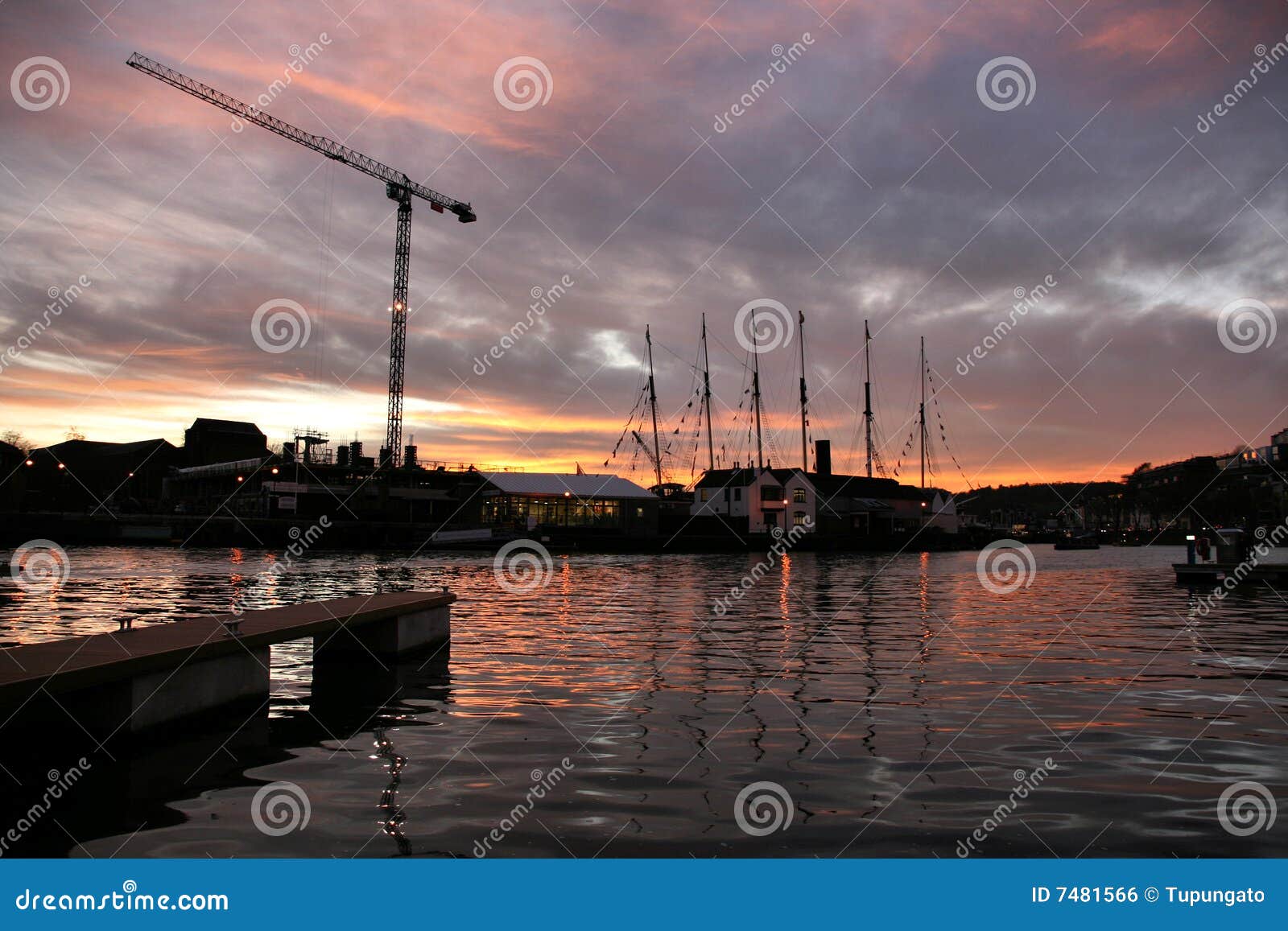 Harbor sunset in Bristol stock photo. Image of great, townscape - 7481566