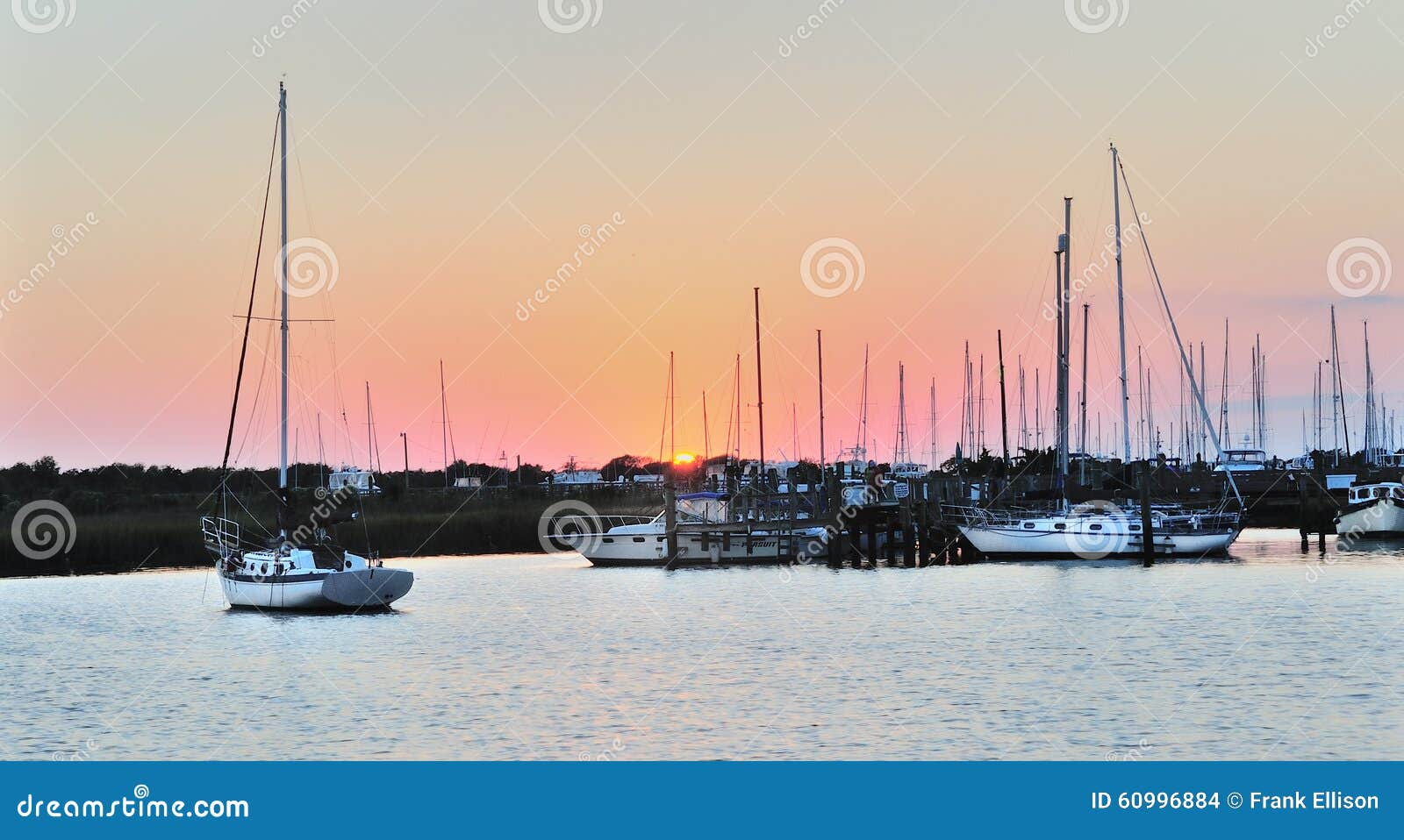 Harbor sunset stock photo. Image of sunset, water, harbor - 60996884