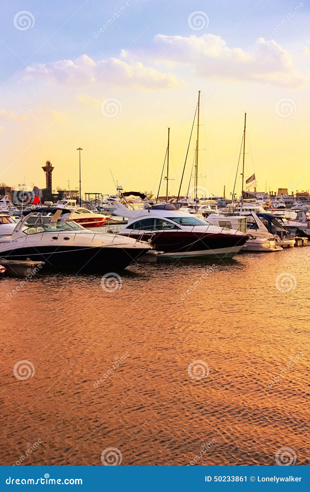 Harbor at Sunset stock image. Image of ocean, port, lough - 50233861
