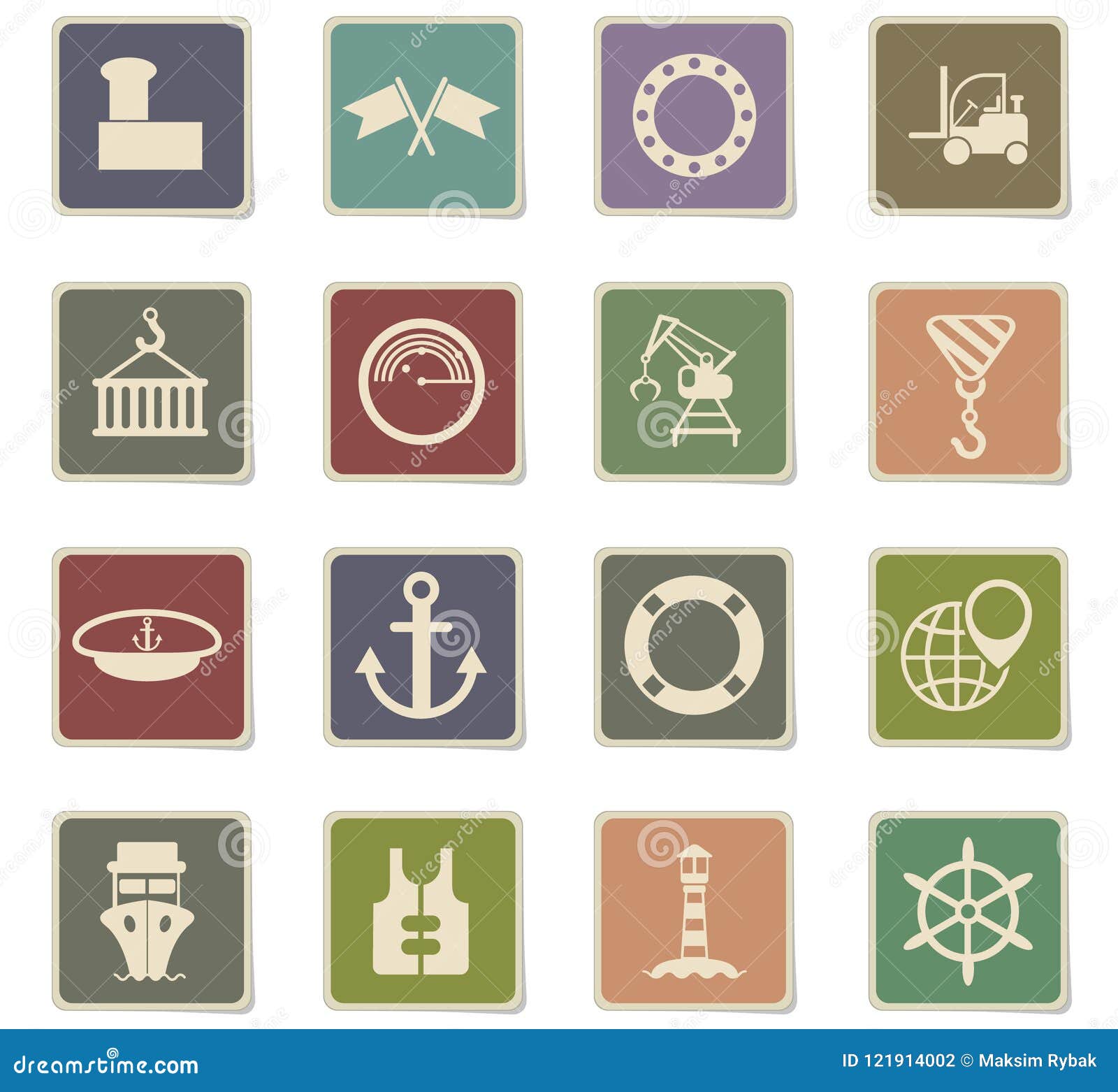 Harbor icon set stock illustration. Illustration of symbol - 121914002
