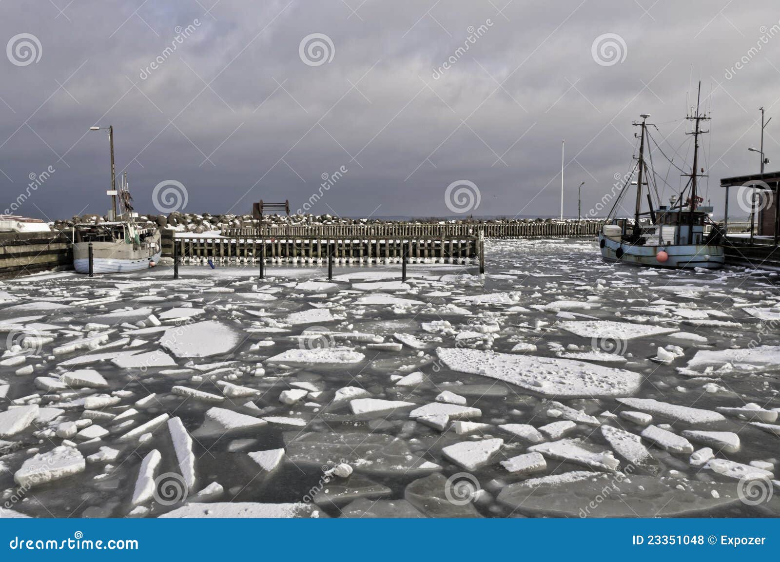 Harbor in winter stock photo. Image of ocean, harbor - 23351048