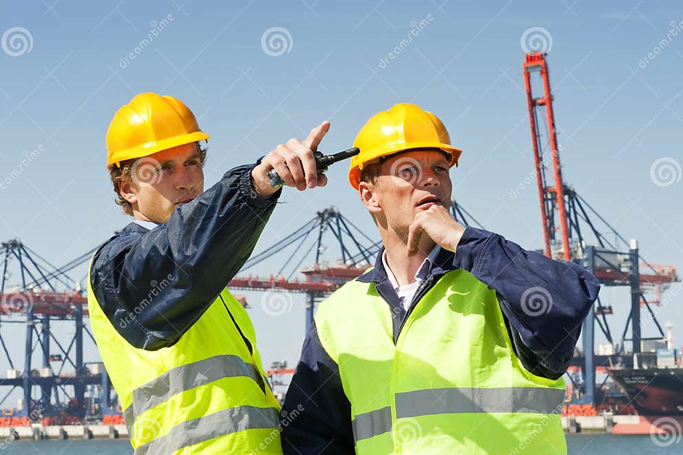 Harbor workers stock image. Image of workers, foreman - 19546015