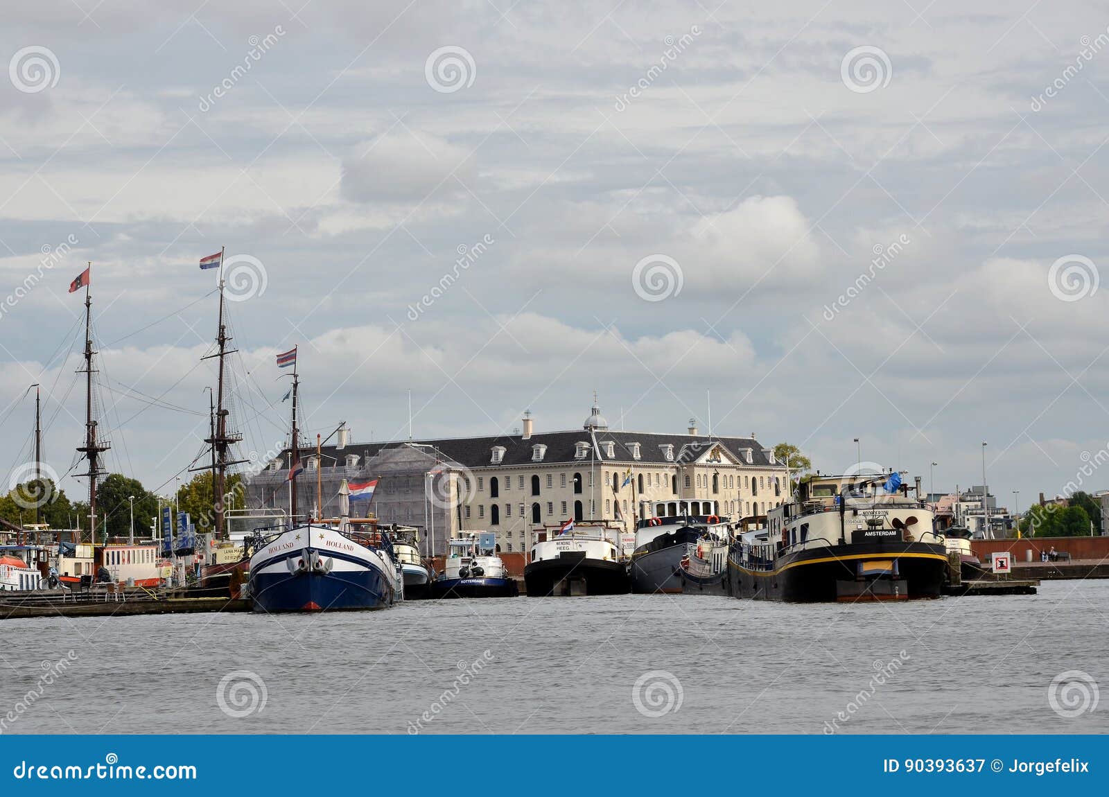 Harbour in Amsterdam editorial photography. Image of netherlands - 90393637