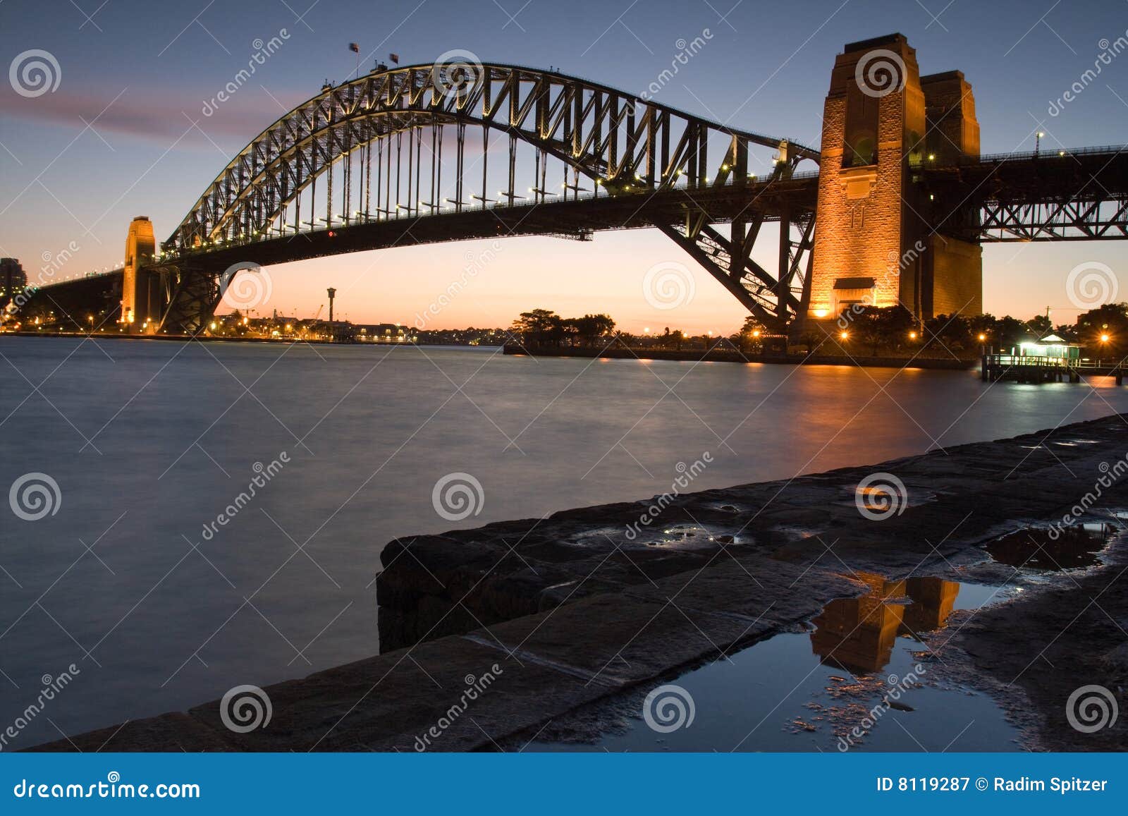 Harbour Bridge stock image. Image of cityscape, night - 8119287