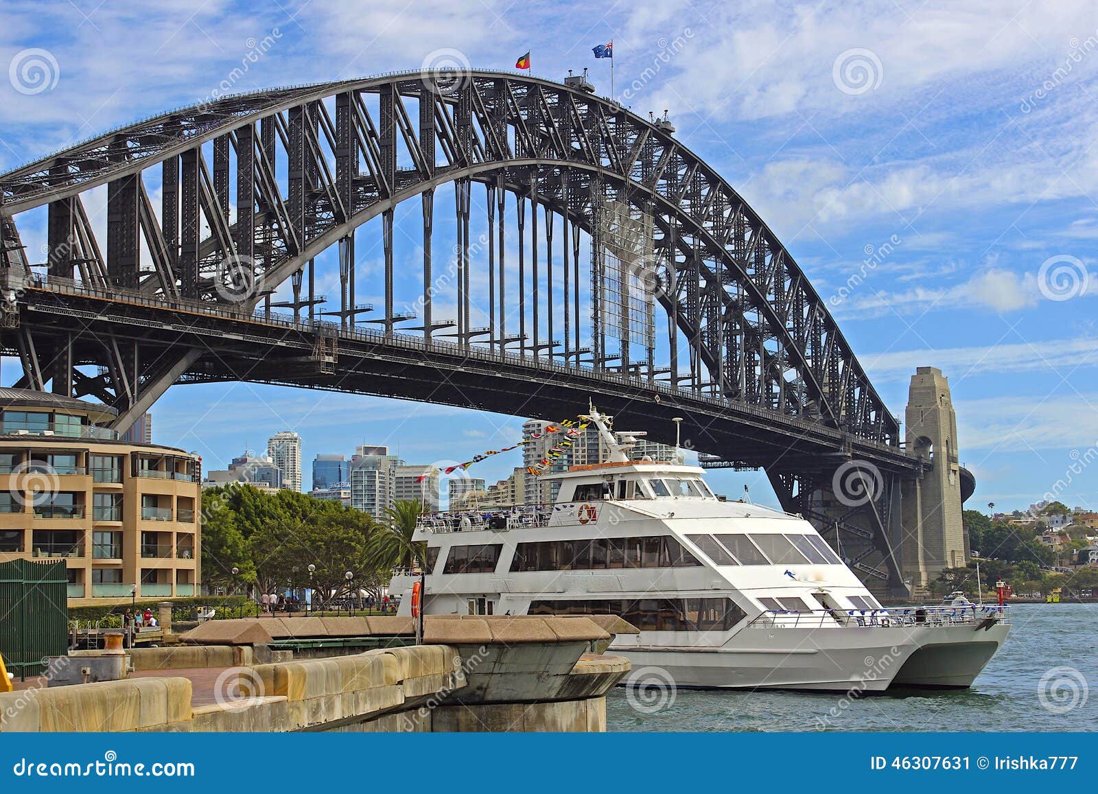 Harbour Bridge and a Boat, Sydney, Australia Editorial Photo - Image of ...