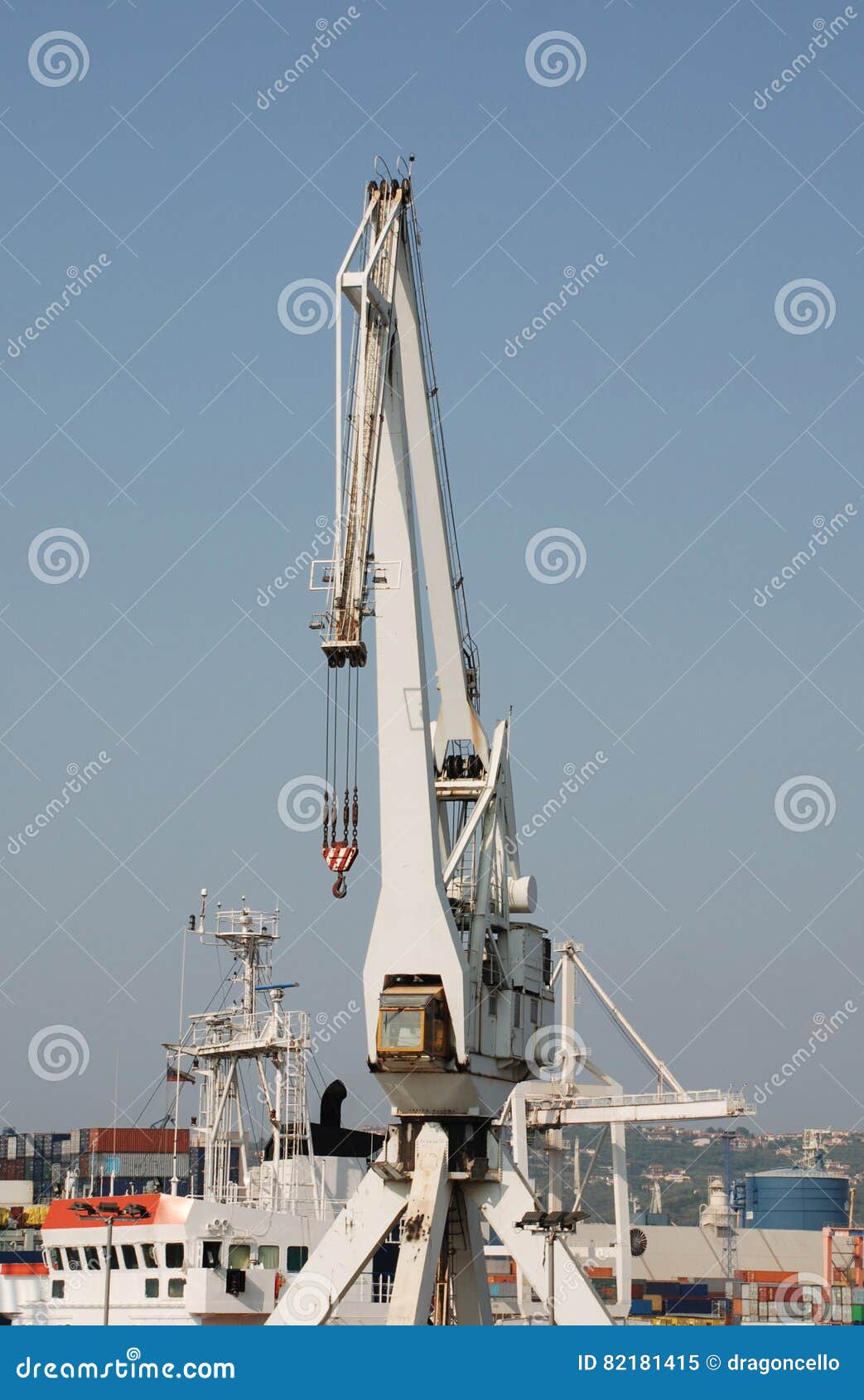 Harbour Cranes in Koper stock image. Image of slovenian - 82181415