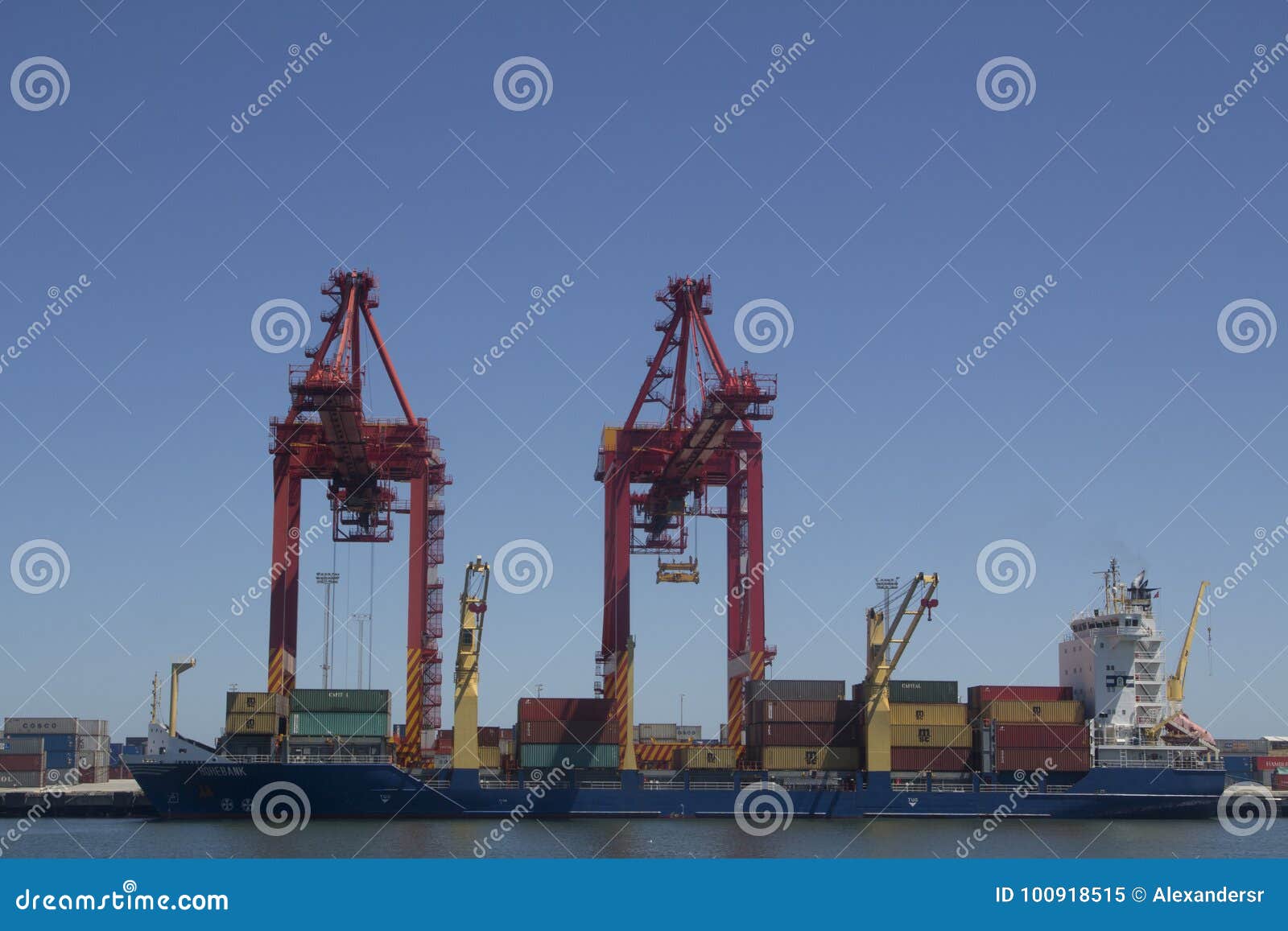 Harbour Cranes Loading Ship Perth Australia Nice Editorial Image ...