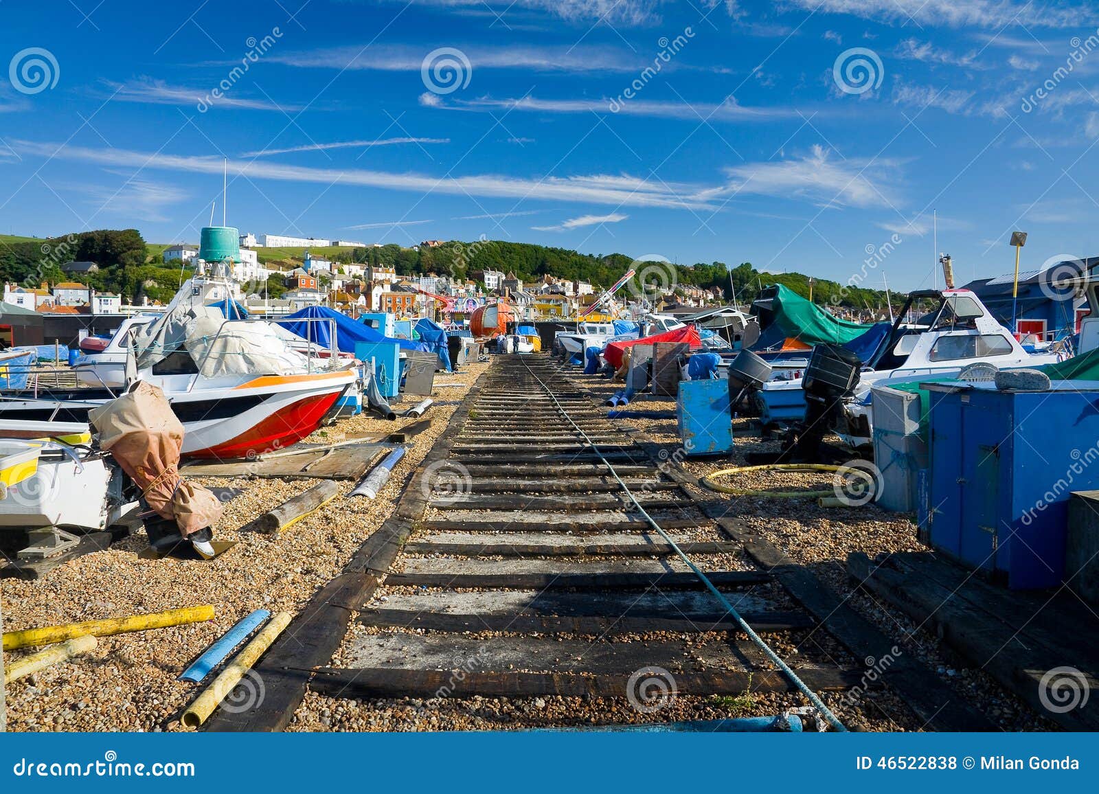 Harbour in Hastings, UK. stock photo. Image of east, sussex - 46522838
