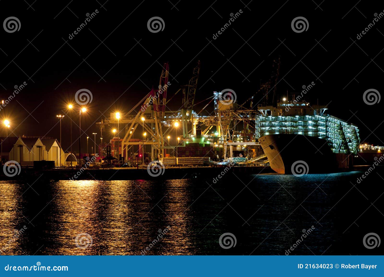 Harbour Scene at Night stock image. Image of maritime - 21634023