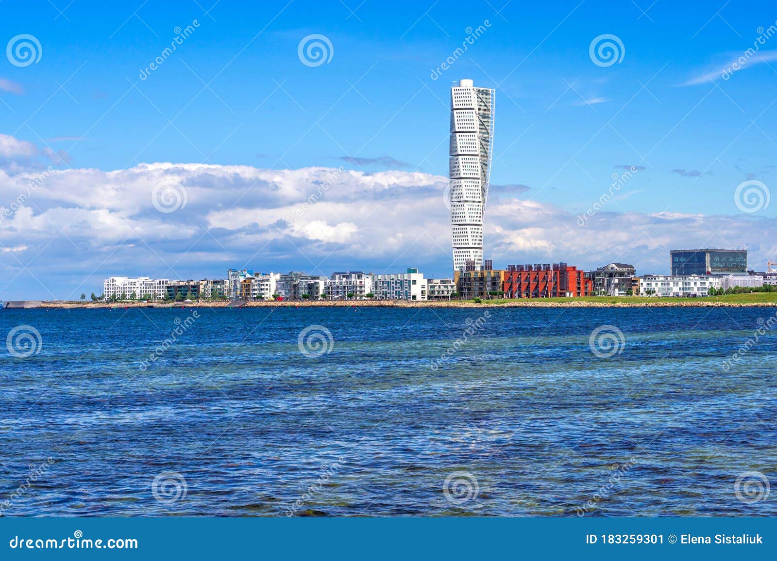 Malmo, Swedem - June 2019:Harbour with Skyscraper Turning Torso in the ...