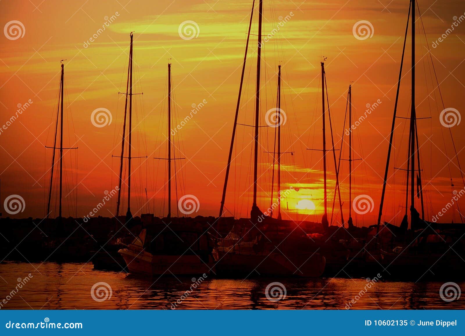 Harbour Sunset stock image. Image of boats, reflection - 10602135