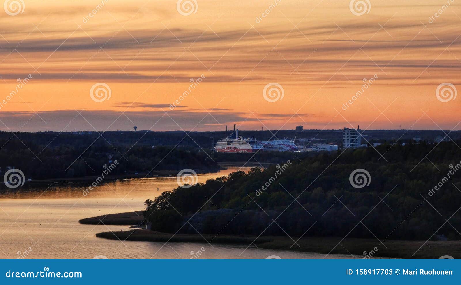 Harbour in sunset stock image. Image of boats, sunset - 158917703