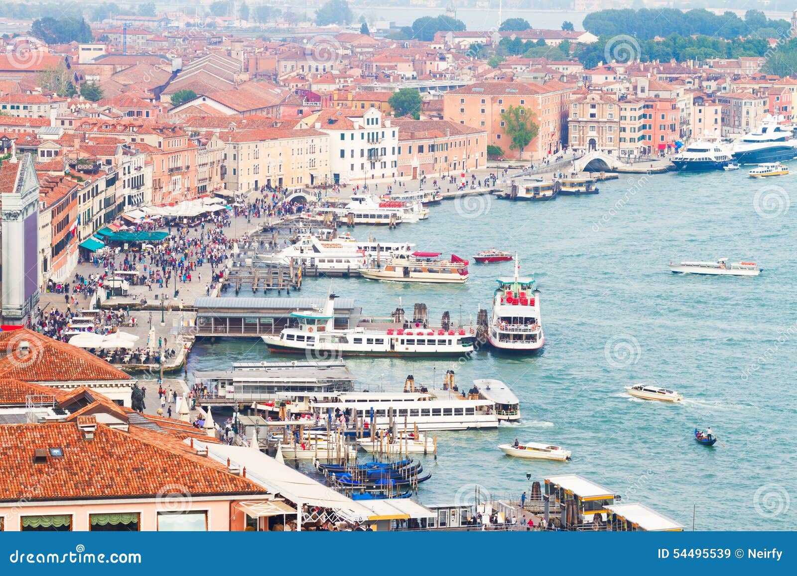Harbour of Venice, Italy editorial stock image. Image of church - 54495539