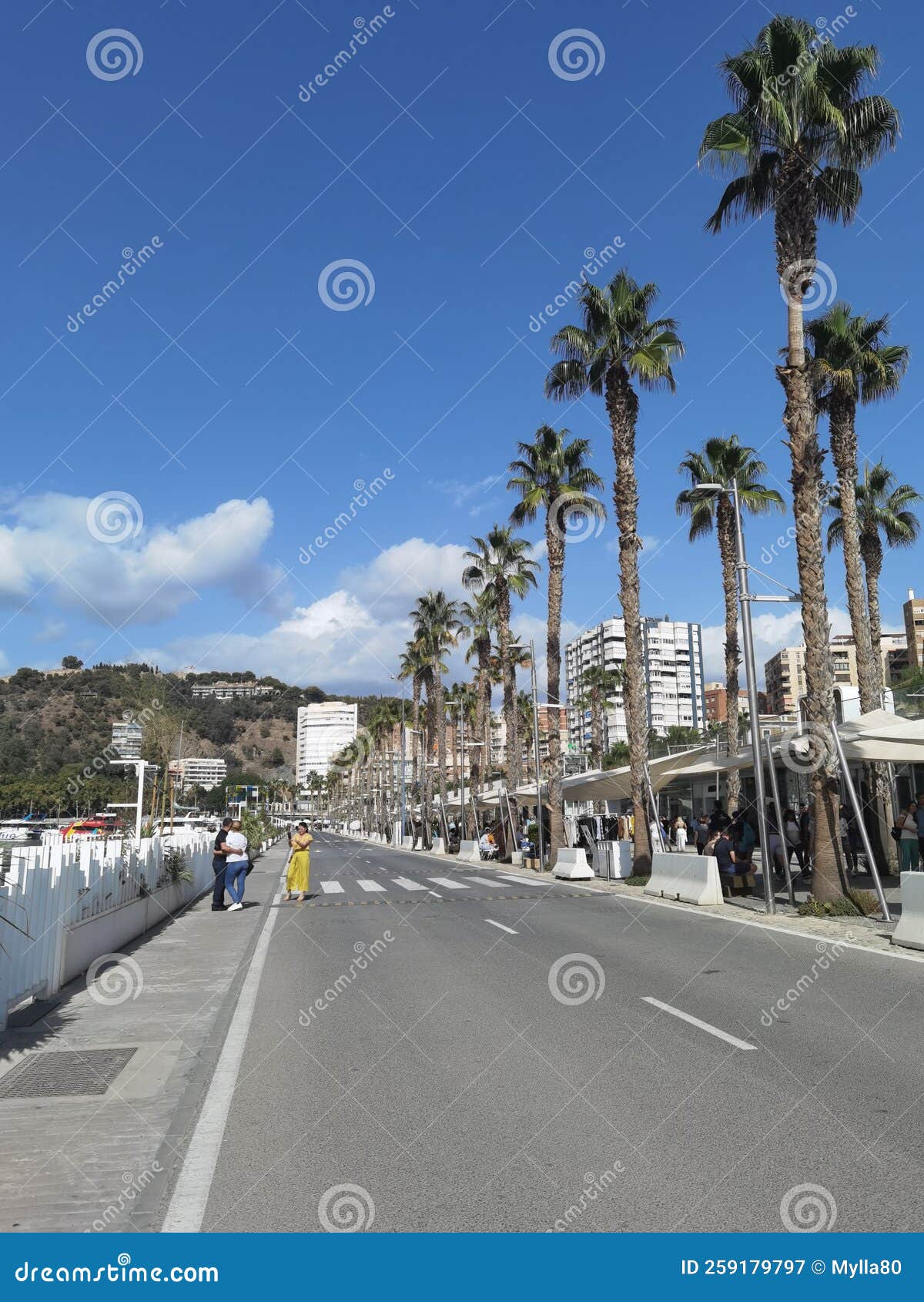 Harbour Walk in Malaga - Spain Editorial Photography - Image of walkway ...