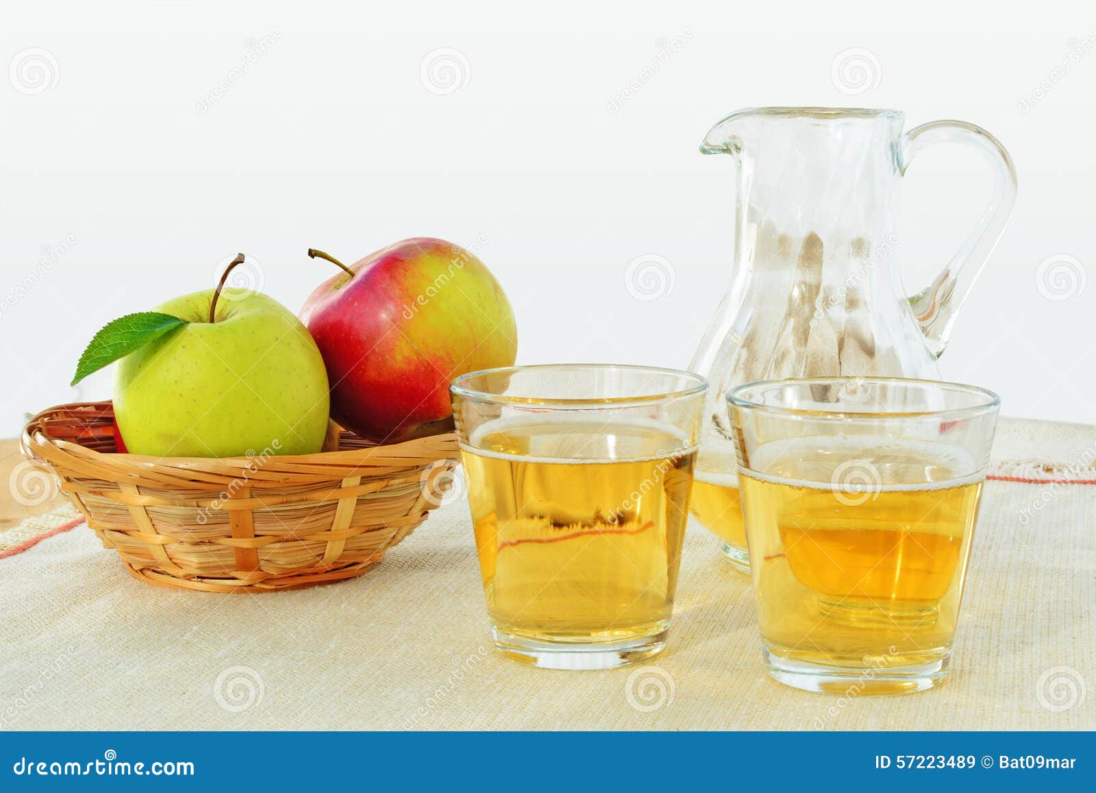 Hard Apple Cider in Glasses and Pitcher Stock Image - Image of ...