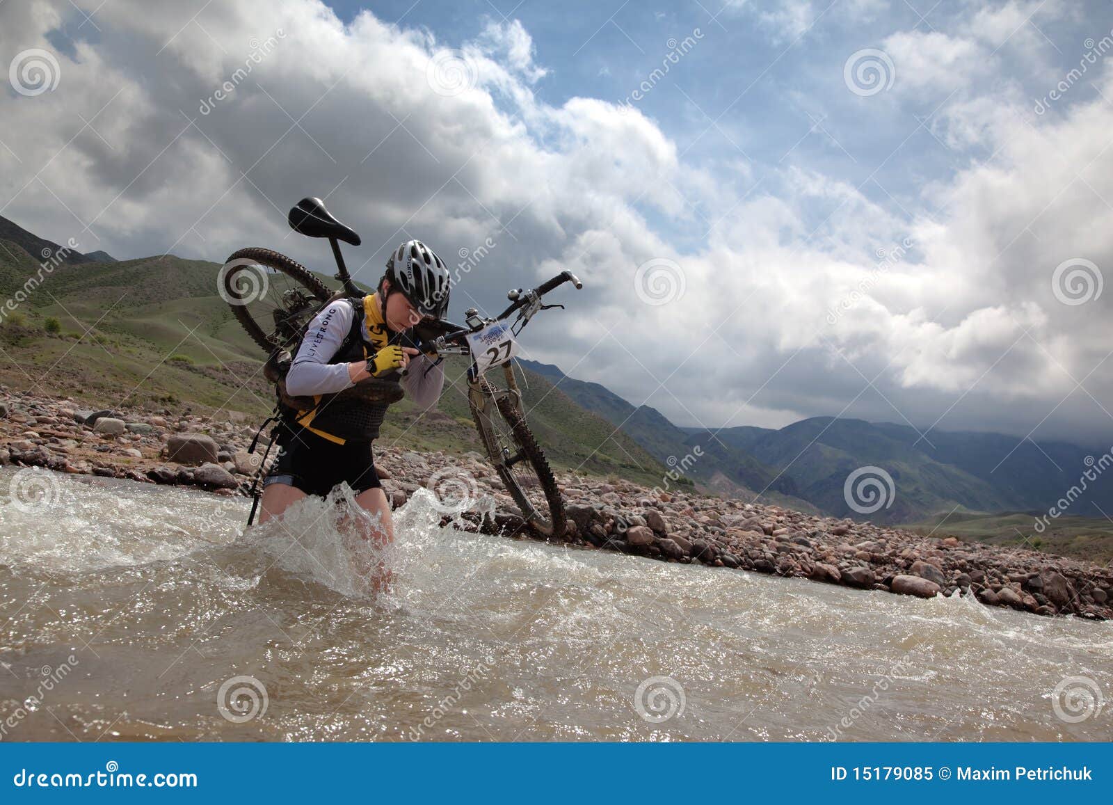 Hard Bike Competition in Mountains Editorial Image - Image of helmet ...