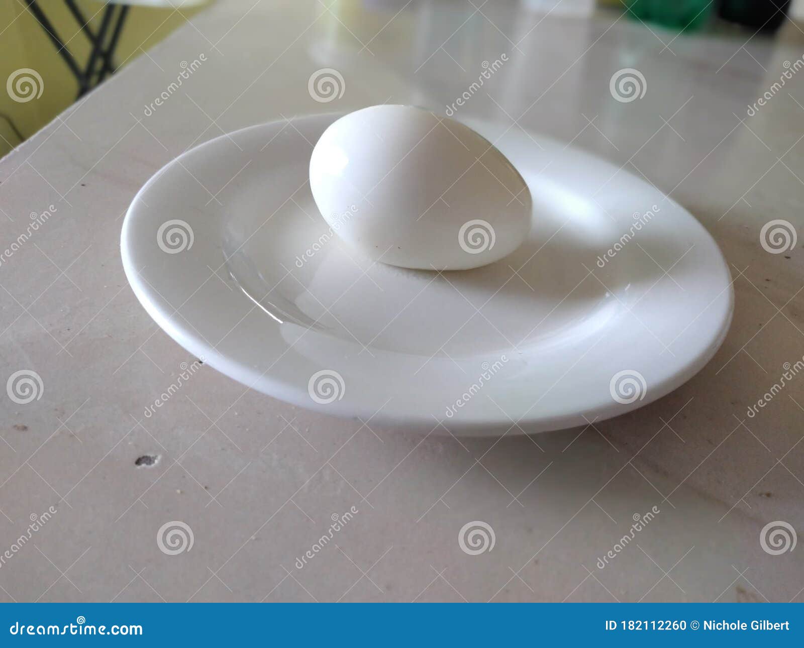 Hard Boil Egg without Shell Stock Photo - Image of saucer, table: 182112260