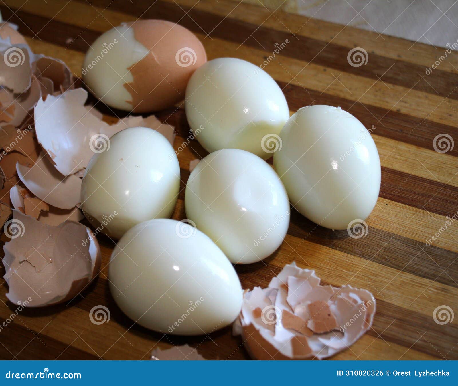 Hard-boiled Chicken Eggs, Peeled from the Shell Stock Photo - Image of ...