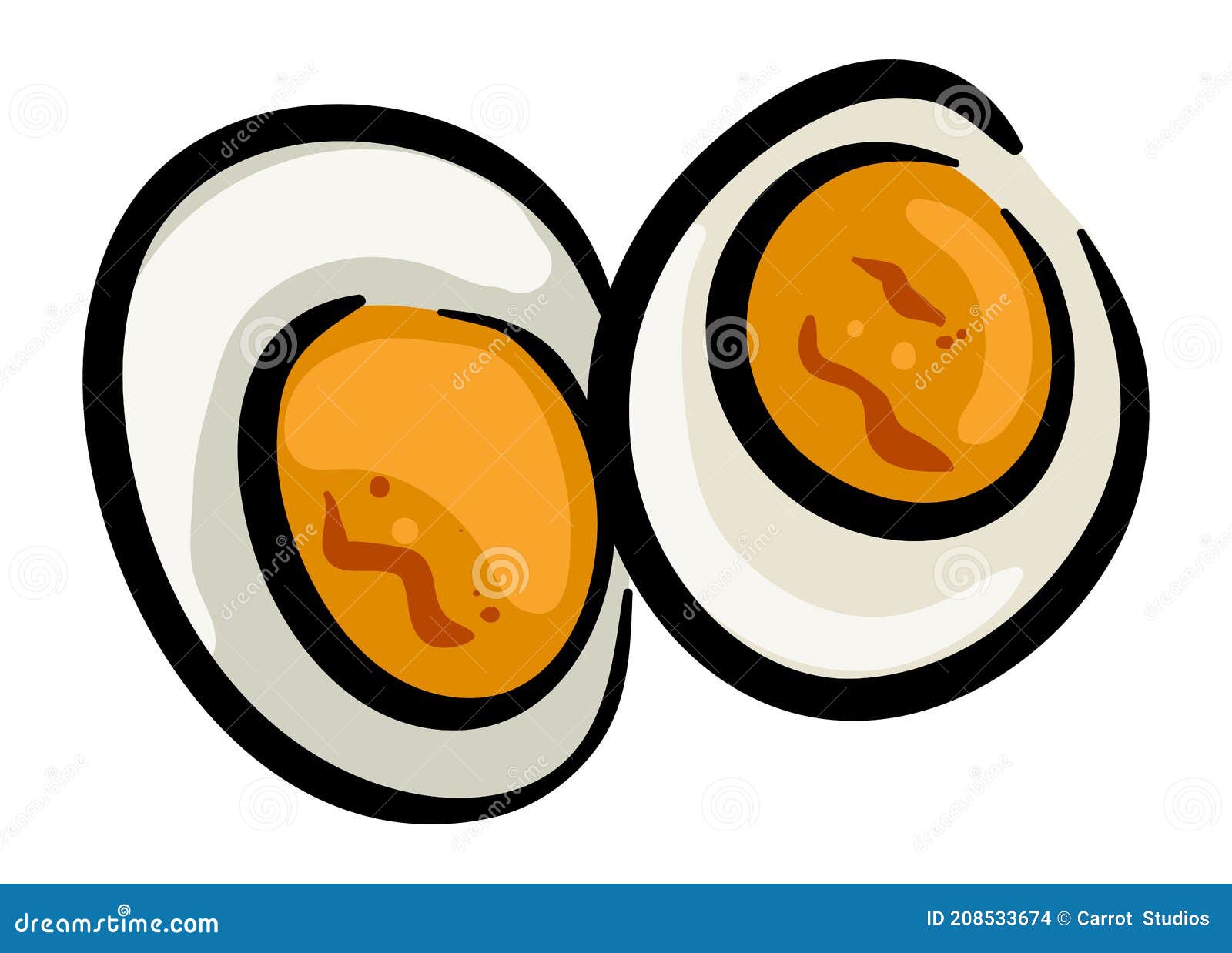 Hard Boiled Egg Halves Vector Illustrations Stock Illustration Stock ...