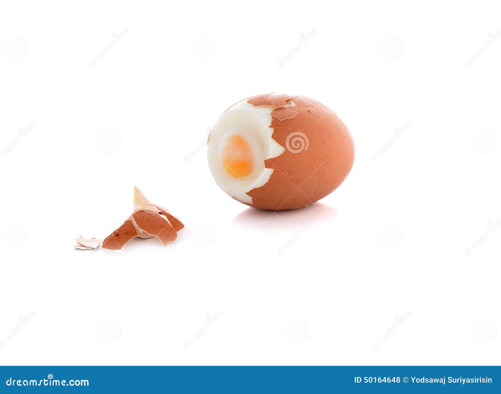 Hard Boiled Egg with Shell on White Stock Photo - Image of ingredient ...