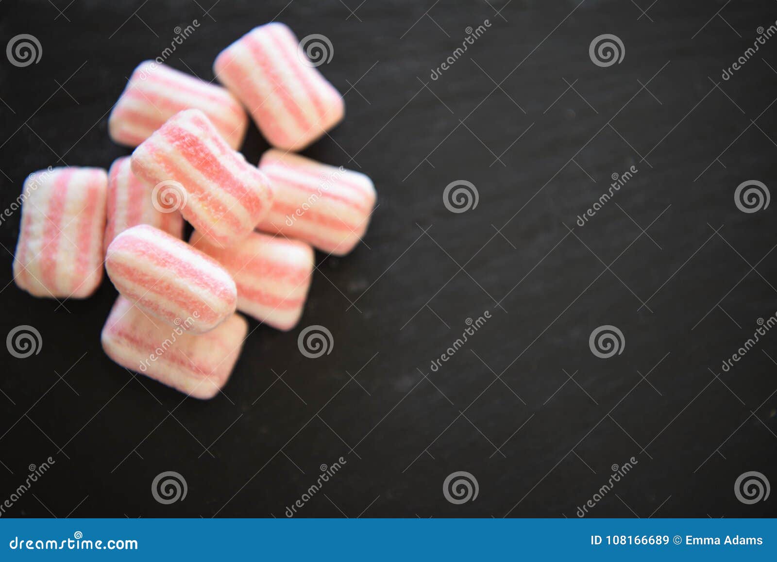 Close Up Food Photography of Sugar Candy Sweets in Pink and White ...