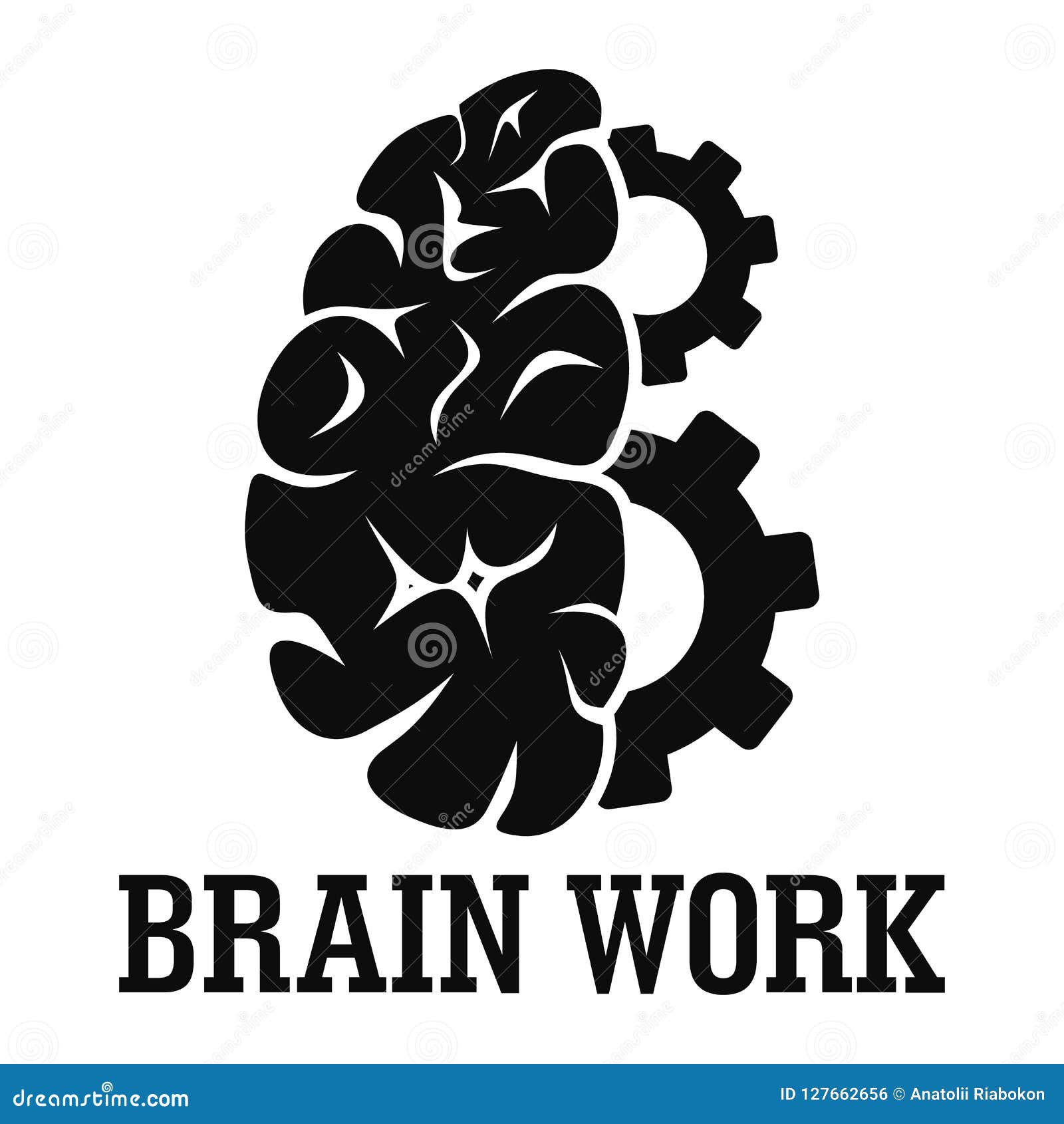 Hard Brain Work Logo, Simple Style Stock Vector - Illustration of ...
