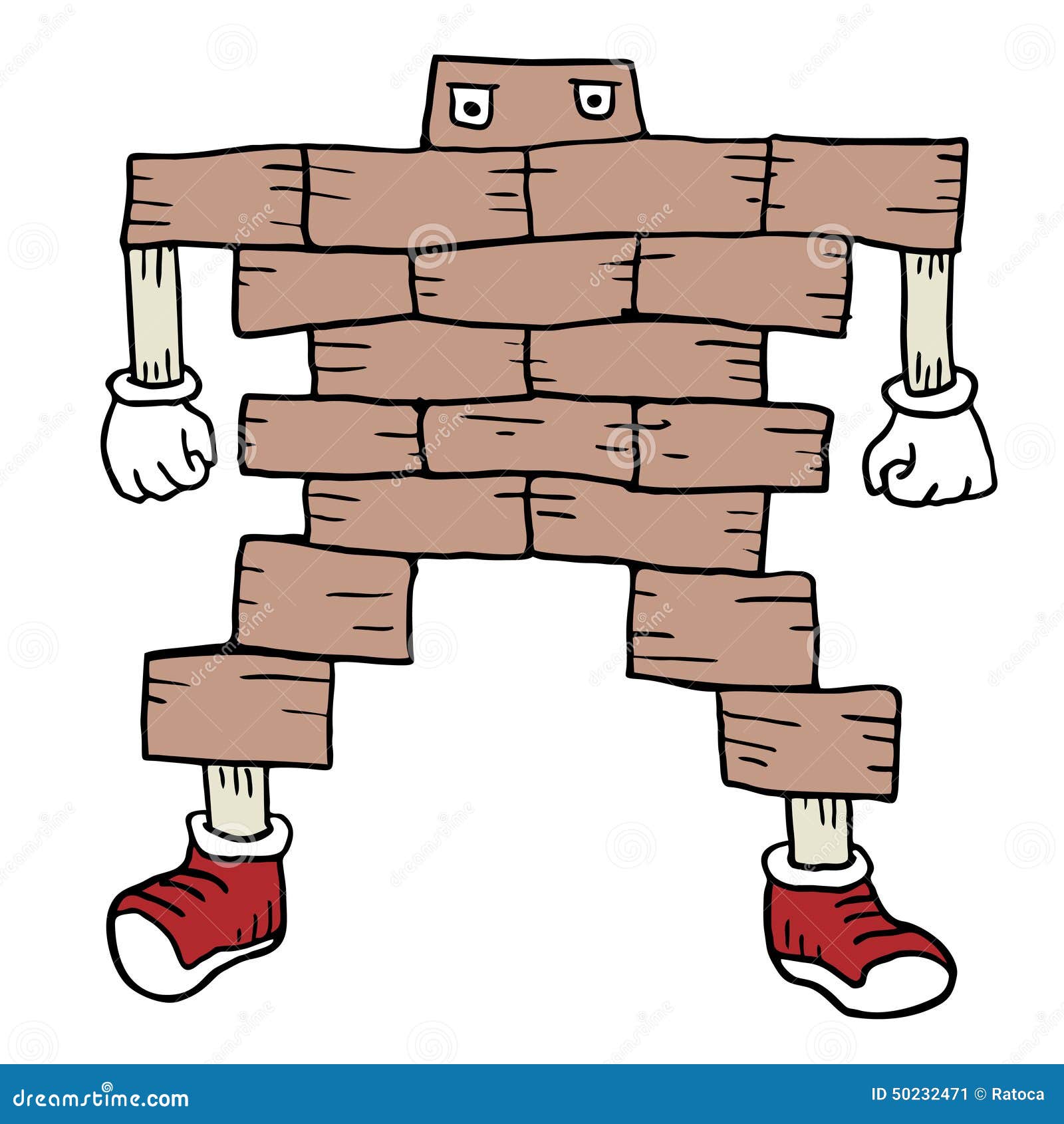 Hard brick character stock vector. Illustration of hero - 50232471
