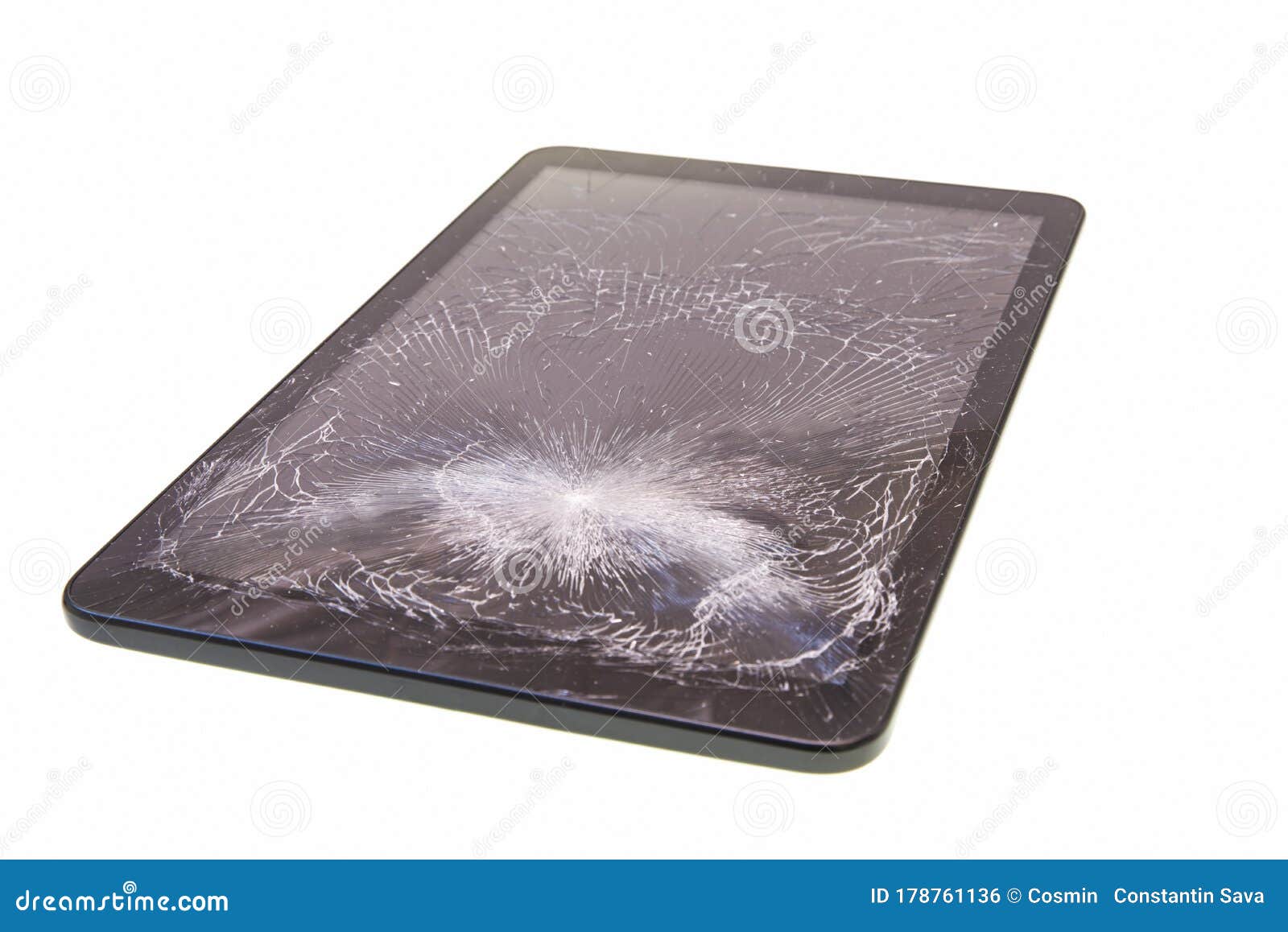 Hard Broken Screen of Tablet Stock Photo - Image of finger, click ...